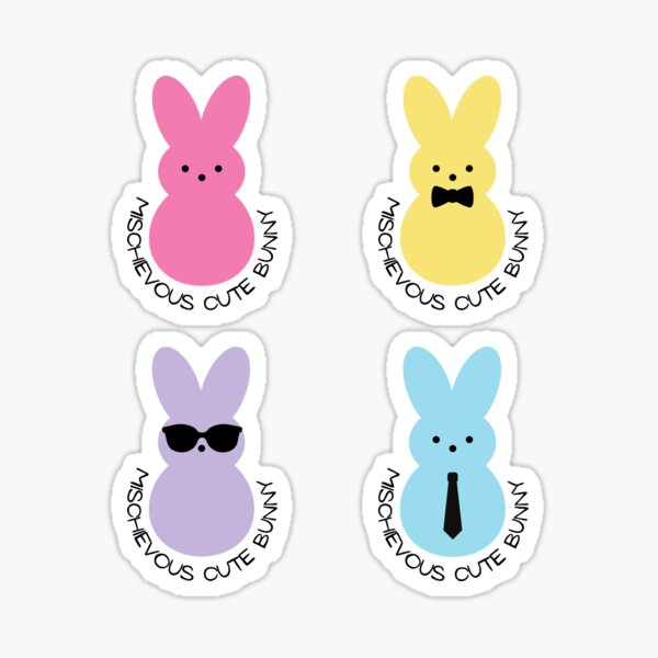 "Mischievous Cute Bunny Stickers Pack New Cute, Colorful and Lovely ...