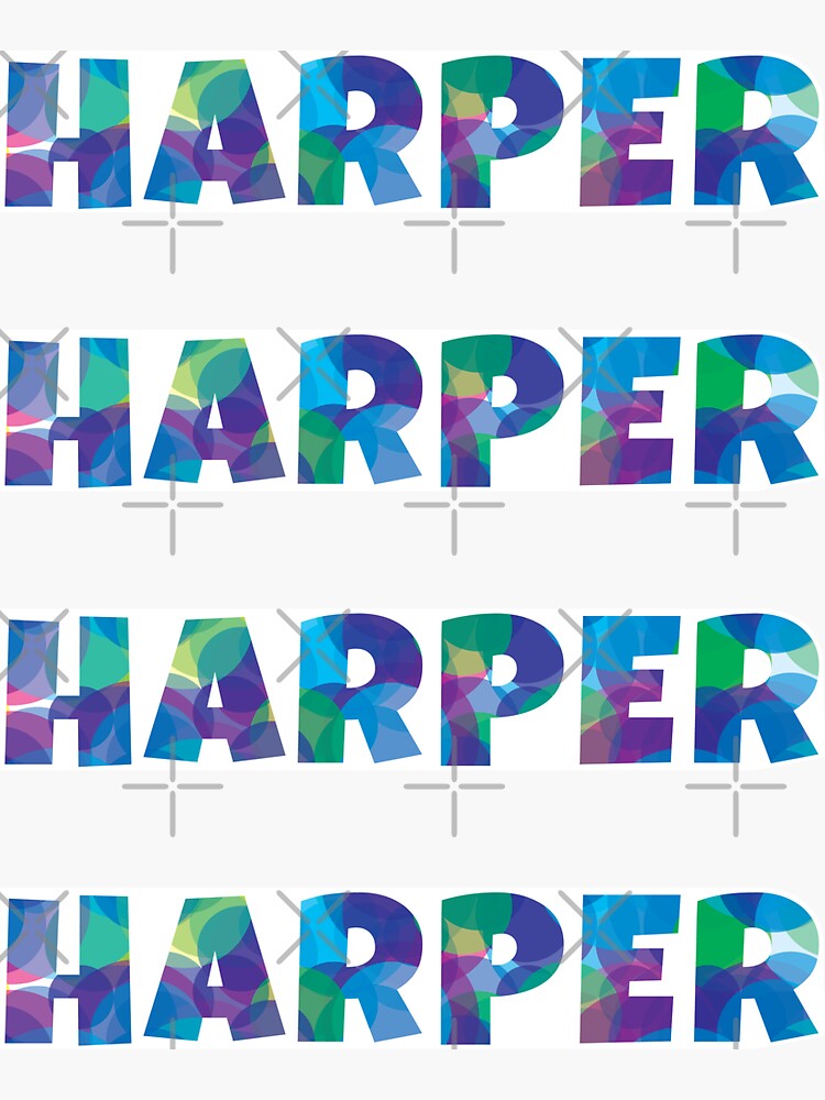 "Harper cute name in blue bluish color." Sticker for Sale by ...