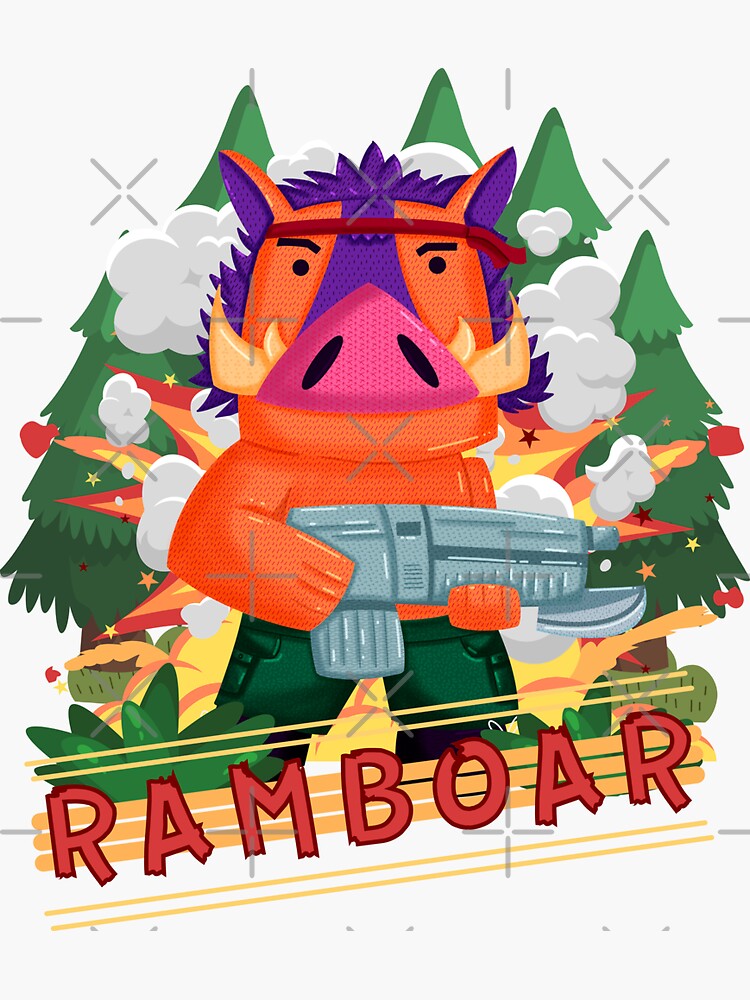 "Rambo Pig" Sticker for Sale by AkelaDarkWolf | Redbubble