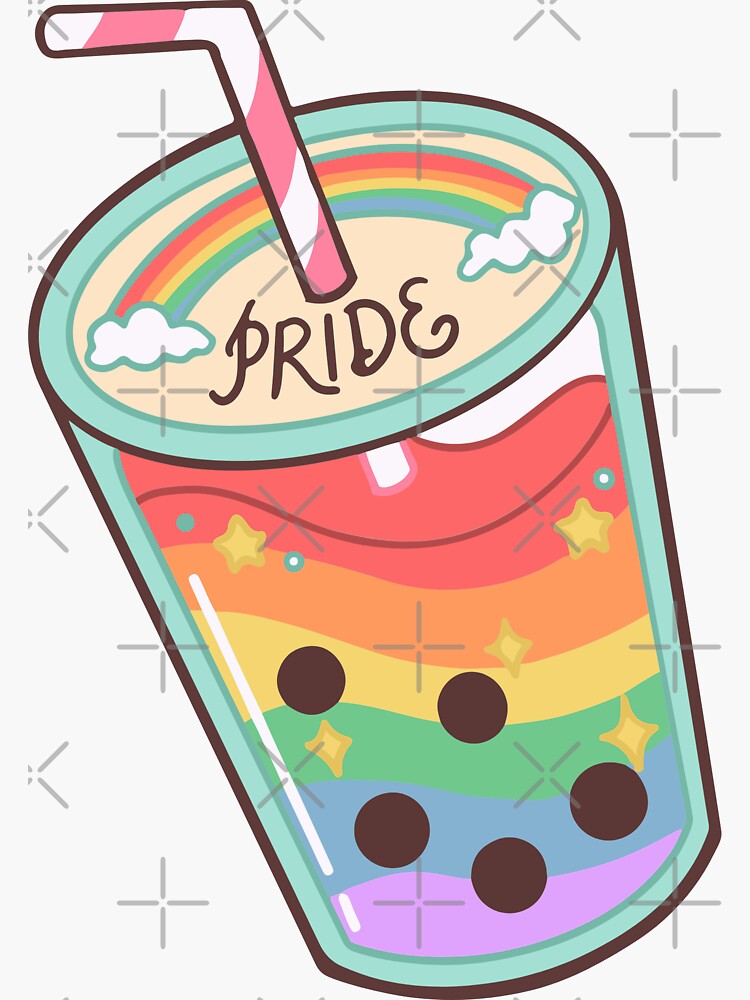 "Pride Bubble Tea Sticker LGBTQ" Sticker for Sale by oObubblesoO ...