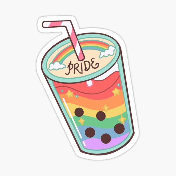 "Pride Bubble Tea Sticker LGBTQ" Sticker for Sale by oObubblesoO ...