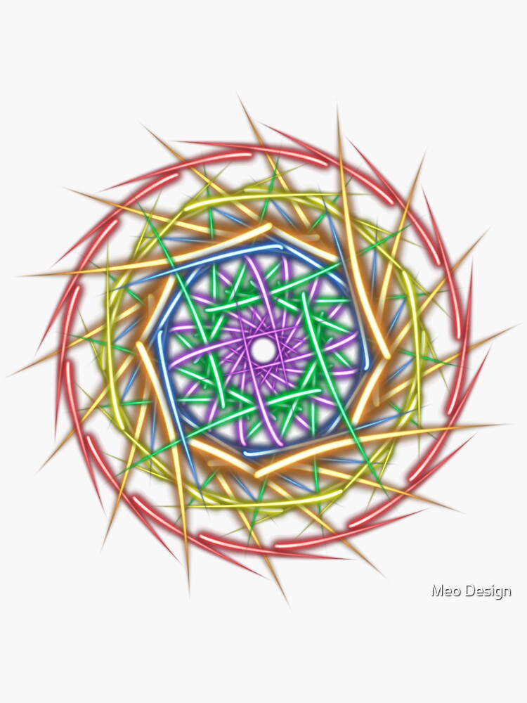 "Rainbow wheel, abstract art, mandala" Sticker for Sale by RomeoAzahar ...