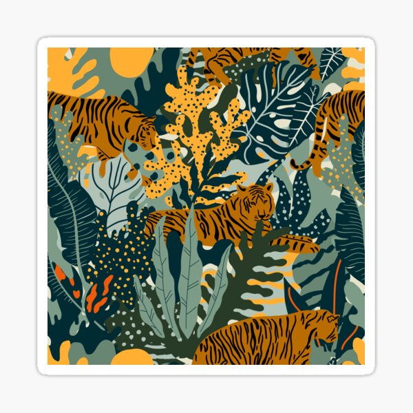 "Tiger In The Jungle - New King Of The Jungle" Sticker for Sale by ...