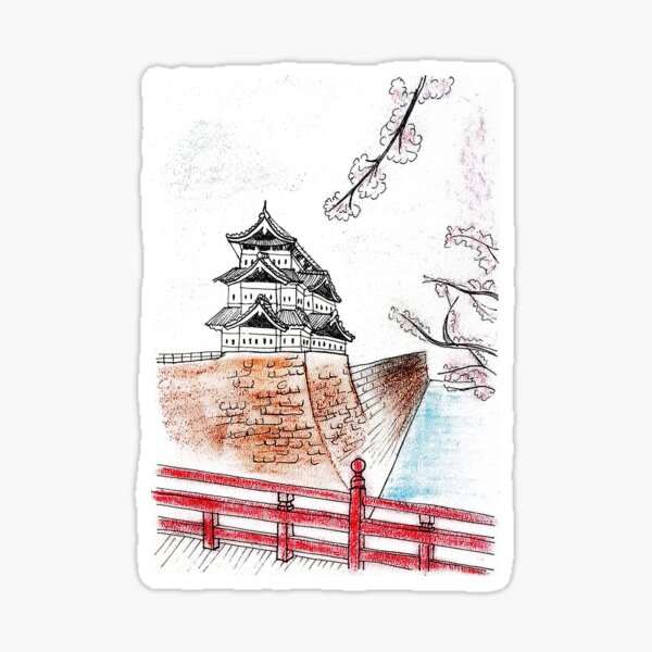 "Osaka Castle" Sticker for Sale by Shade-Designs | Redbubble