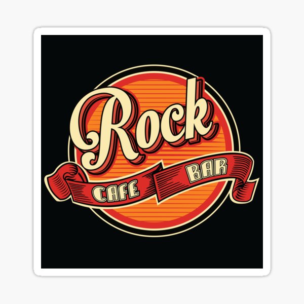 "Rock cafe bar retro vintage label" Sticker for Sale by luka666 | Redbubble