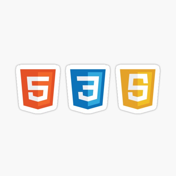 "HTML5, CSS3, JS Logos" Sticker for Sale by faressoft | Redbubble