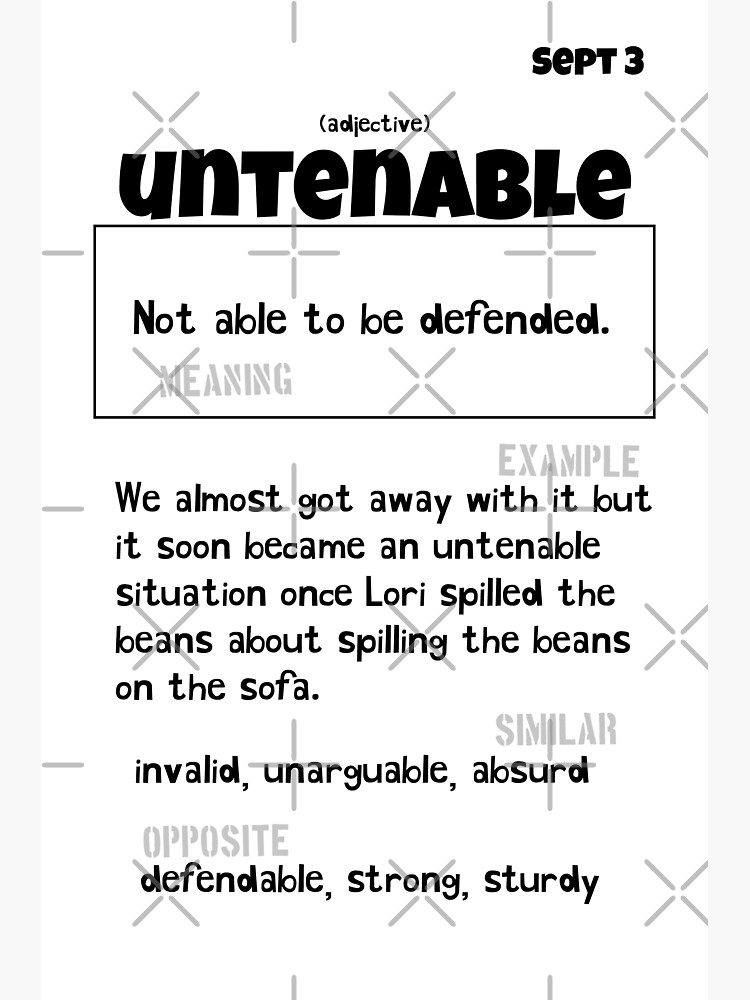 "September 3 Untenable" Sticker by bpatrickvoice | Redbubble