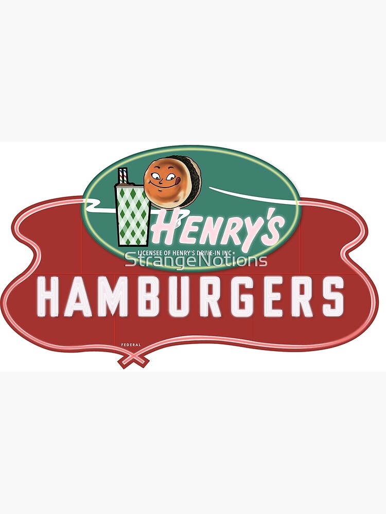 "Henry's Hamburgers Neon Sign Marquee" Canvas Print by StrangeNotions ...