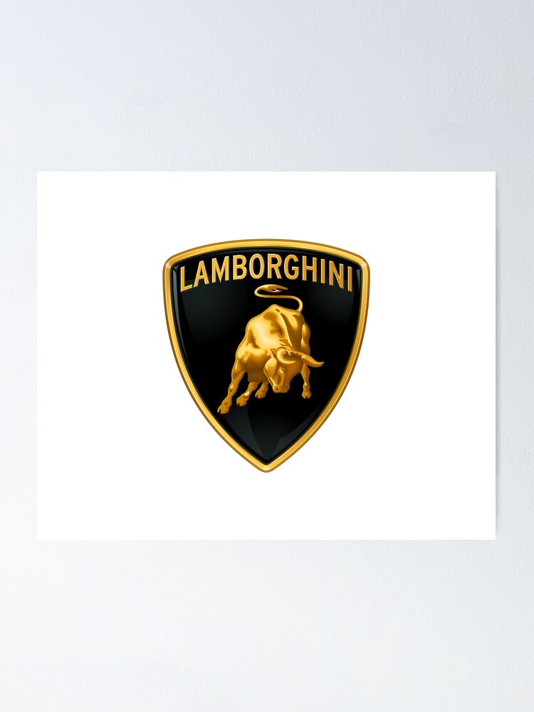 "logo lambo white" Poster for Sale by uzsshop | Redbubble