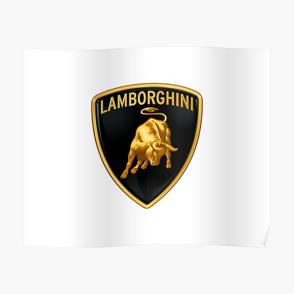 "logo lambo white" Poster for Sale by uzsshop | Redbubble