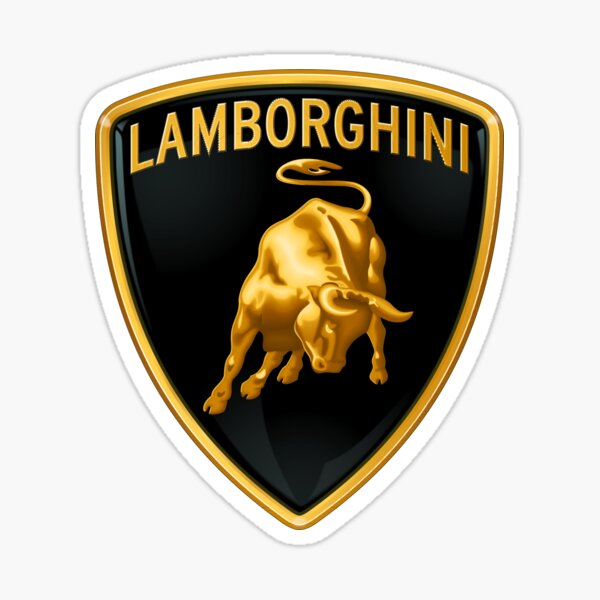 "logo lambo white" Sticker for Sale by uzsshop | Redbubble