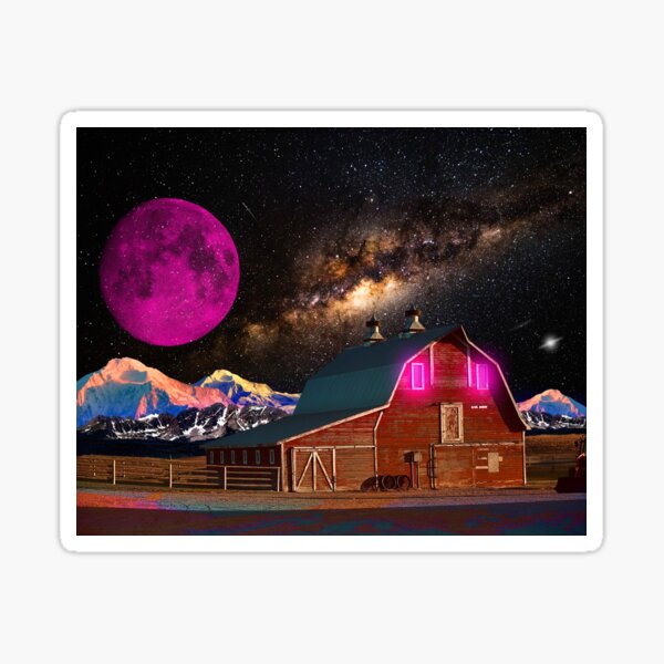 "Pink Moon" Sticker for Sale by Moonquestart | Redbubble