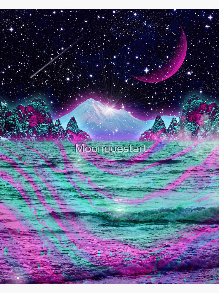 "Trippy Sea (Purple Version)" Sticker for Sale by Moonquestart | Redbubble