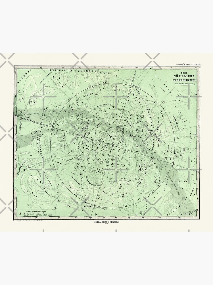 1872 Astrological Vintage Map of North Sky Star Chart Premium Matte ...