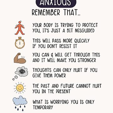 "When You're Feeling Anxious" Poster for Sale by Plant Kind Thoughts ...