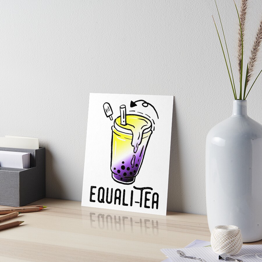 "Non Binary Pride Bubble Tea Lgbt Nonbinary Flag Colors" Art Board ...