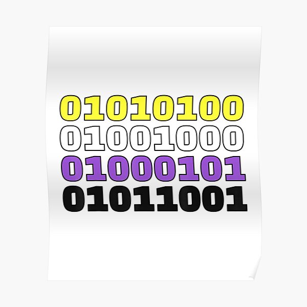 Póster «Código binario no binario Bandera no binaria Orgullo no binario ...