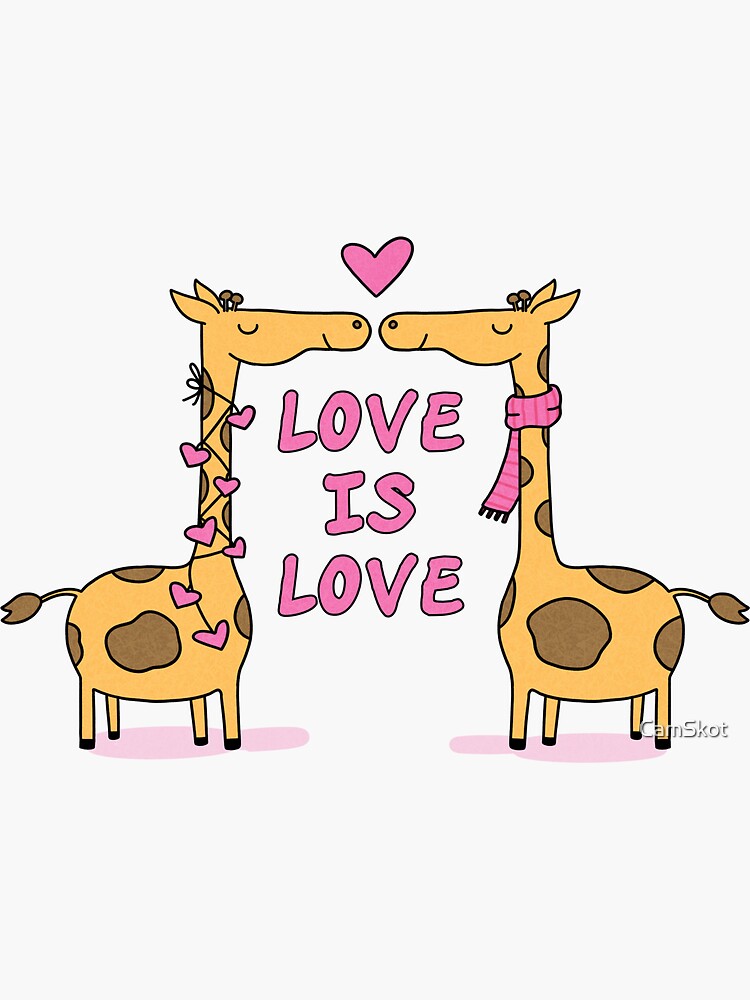 "LGBT Love Is Love Giraffes - Cute Gay Animals Illustration - Pride ...