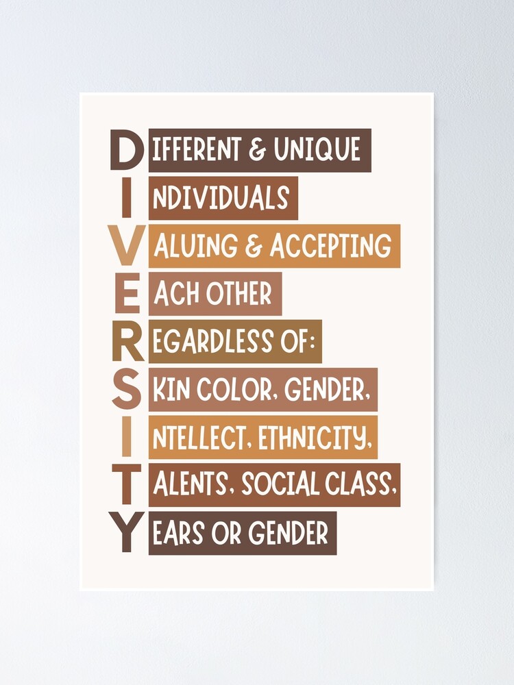 "Diversity Definition Inclusivity " Poster for Sale by PKindThoughts ...