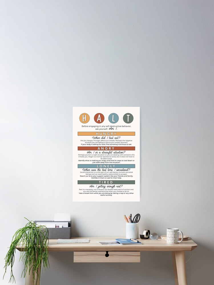 "HALT Technique" Poster for Sale by PKindThoughts | Redbubble