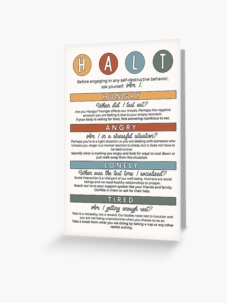 "HALT Technique" Greeting Card for Sale by PKindThoughts | Redbubble