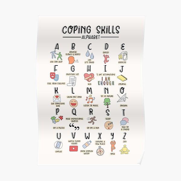 "Coping Skills Alphabet" Poster for Sale by PKindThoughts | Redbubble