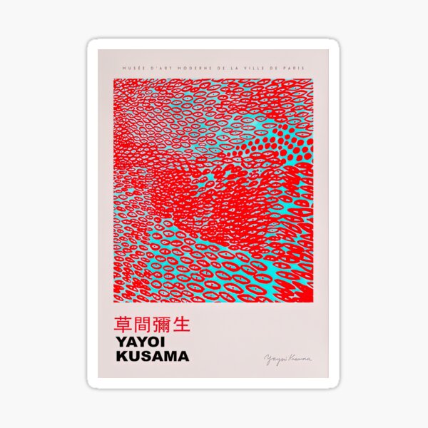 "Yayoi Kusama Red Green Eyes" Sticker for Sale by abelalicia2 | Redbubble