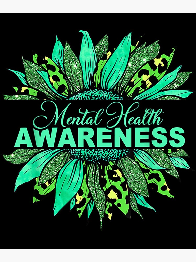 "In May We Wear Green Mental Health Awareness Month " Poster for Sale ...