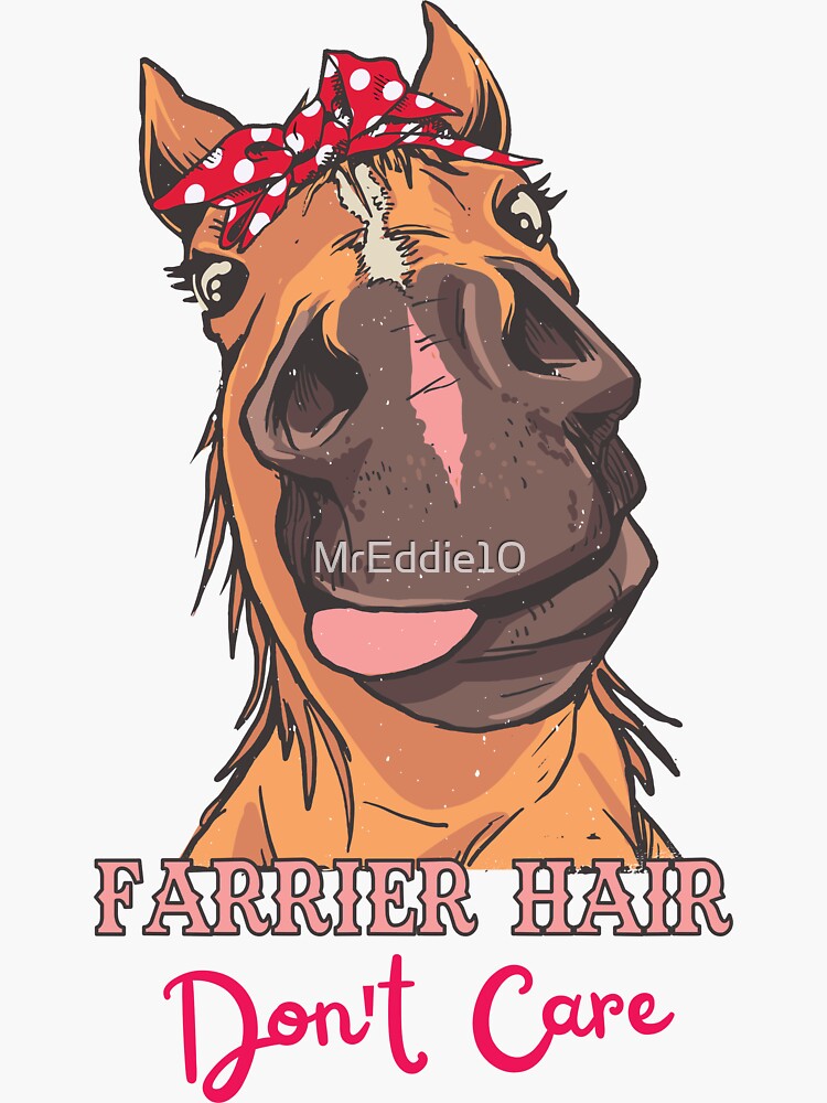 "Farrier Girl Hair Horseshoeing Art" Sticker for Sale by MrEddie10 ...