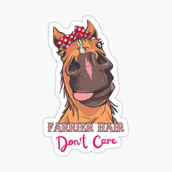 "Farrier Girl Hair Horseshoeing Art" Sticker for Sale by MrEddie10 ...
