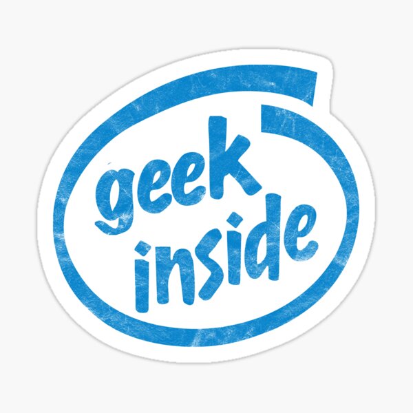 "Geek Inside - Distressed Design" Sticker for Sale by risible | Redbubble