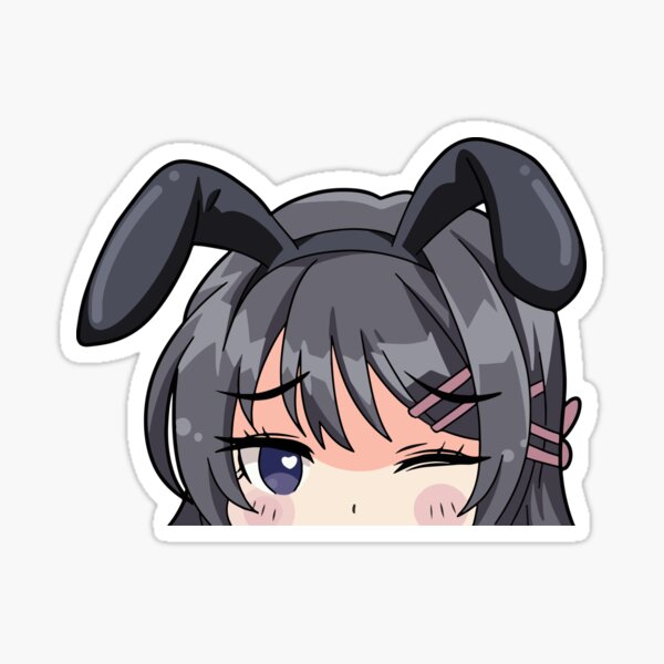 "Mai Sakurajima Chibi Anime Peeker" Sticker for Sale by OtakuBoiz ...