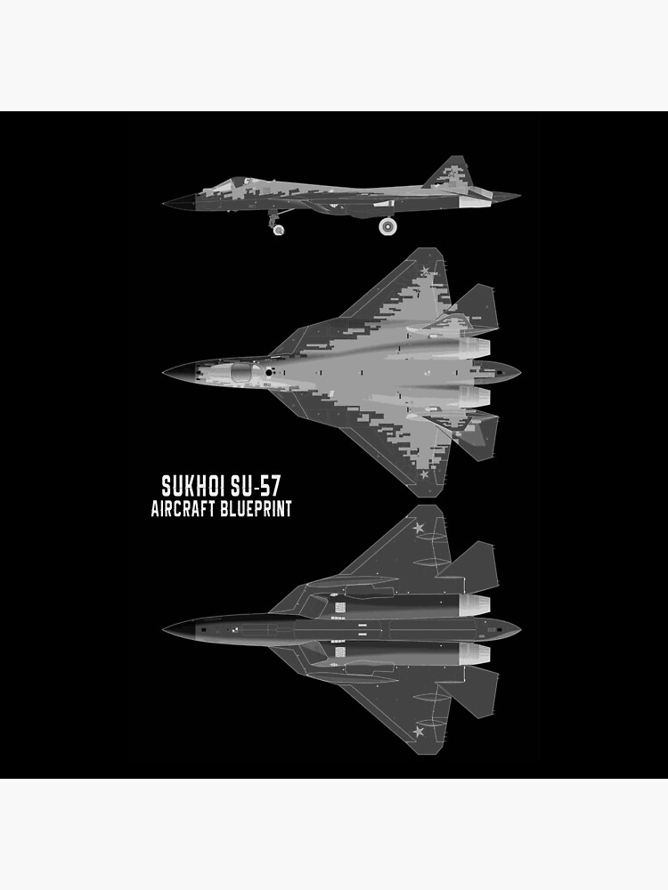 "Sukhoi Su57 Aircraft Blueprint" Poster for Sale by PodiShawna | Redbubble