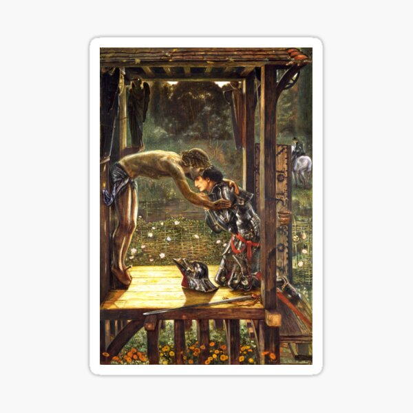 "Fine art Edward BurneJones The Merciful Knight" Sticker by Wilde ...