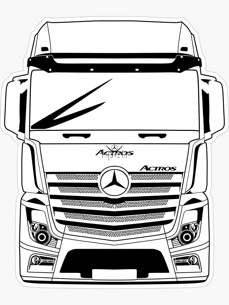 "Mercedes Actros Truck" Sticker for Sale by kpetr | Redbubble