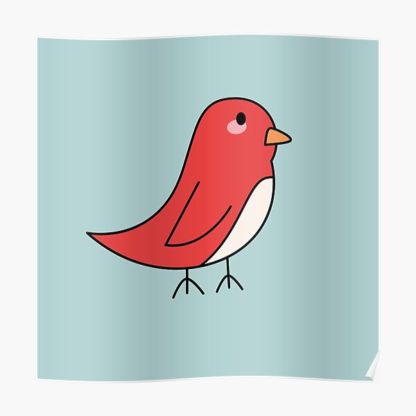 "cute simple red bird " Poster for Sale by ZJOCreative | Redbubble