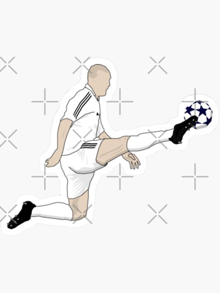 "Zinedine Zizou Zidane First Touch Merch and Apparel - " Sticker for ...
