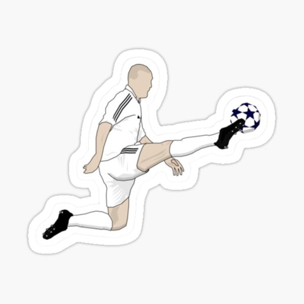 "Zinedine Zizou Zidane First Touch Merch and Apparel - " Sticker for ...