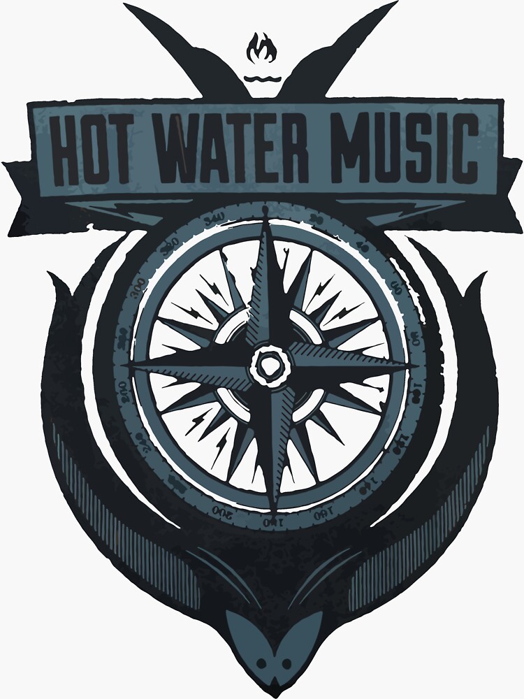 "Hot Water Music Merch Compass Shirt" Sticker for Sale by krinormaicb ...