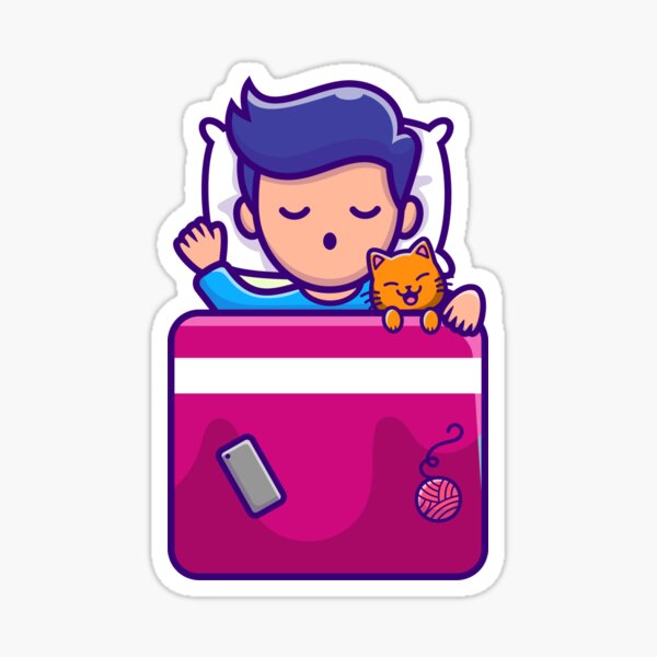 "Cute Baby Cat Sleep" Sticker for Sale by poci5419 | Redbubble