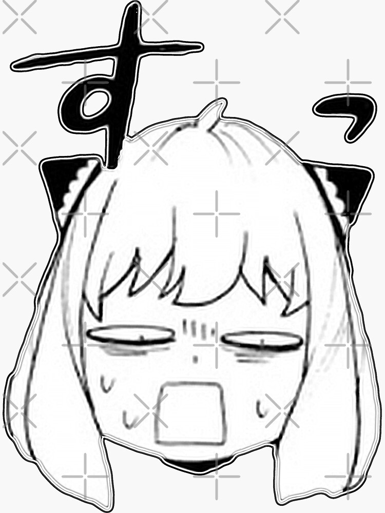 "Anya Shocked Spy x Family Manga Cap" Sticker for Sale by ...