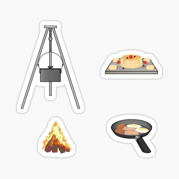 "Food and Cooking Set Camping " Sticker for Sale by AULRIN | Redbubble