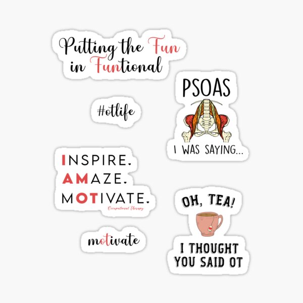 "Funny Occupational Therapy Sayings Sticker Pack 2.0" Sticker for Sale ...