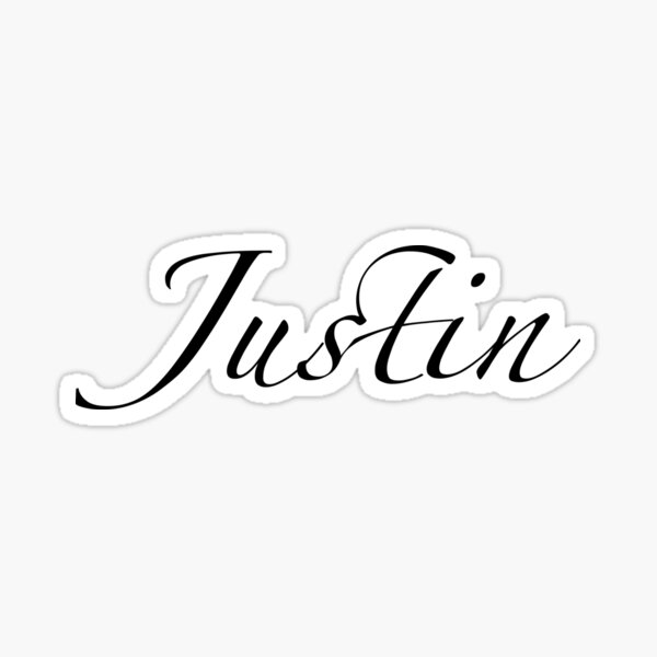 "Justin" Sticker for Sale by HUSEYINYILDIZ | Redbubble