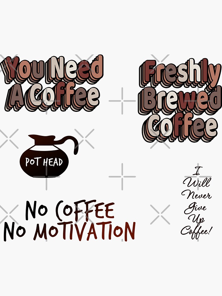 "Coffee Sticker Pack 12 (Funny Coffee Quotes for Caffeine Lovers ...