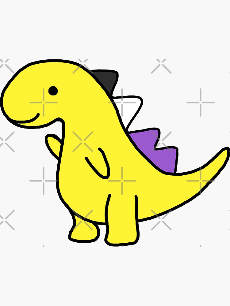 "subtle non binary pride dinosaur" Sticker by sydneymmd | Redbubble