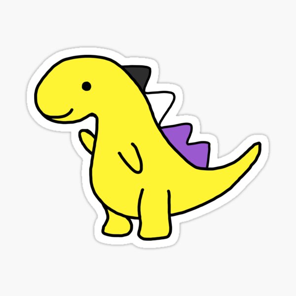 "subtle non binary pride dinosaur" Sticker by sydneymmd | Redbubble