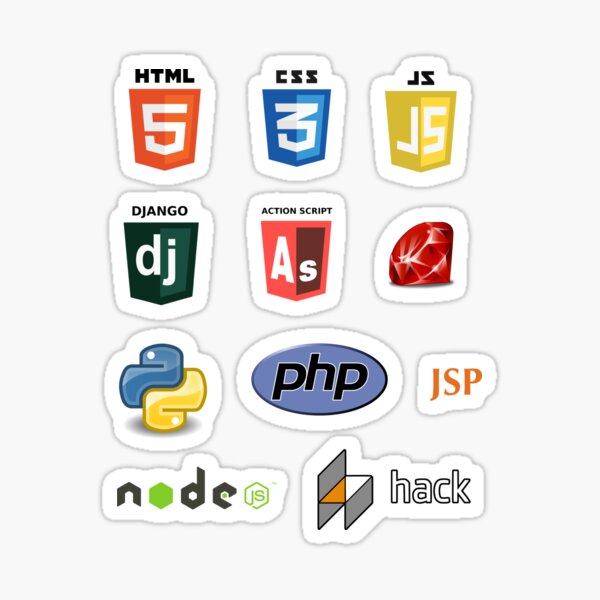Pegatina «web developer programming language set» de yourgeekside ...