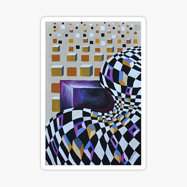 "Watercolor Abstract Contemporary Space Distortion " Sticker for Sale ...