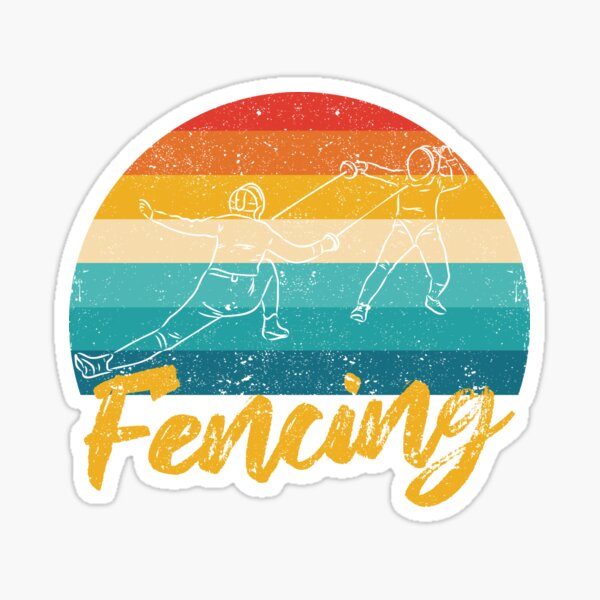 "Fencing Retro Vintage Funny Saber Epee Fencer" Sticker for Sale by ...